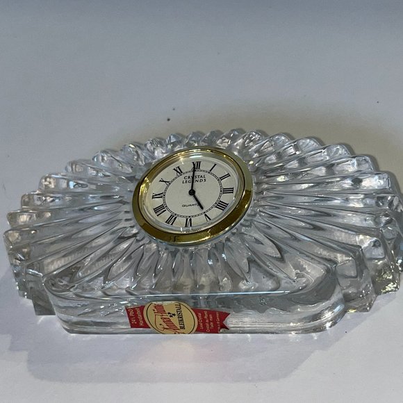 Accents | Lead Crystal Small Clock Crystal Legends Clock Anna Huntte ...